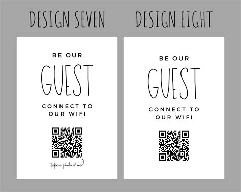 Wifi Qr Code Print Designs To Choose From Wifi Print Qr Etsy
