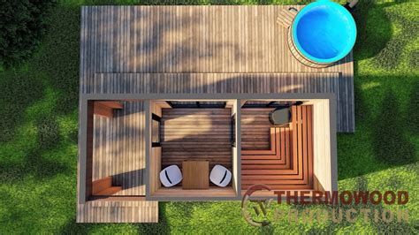 Модульная Баня 7,0х2,3м с Панорамным Окном Gartensauna-23 от Thermowood ...
