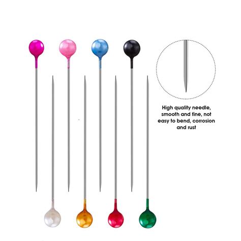 100pcs 38mm Colored Pearl Needle Cross Positioning Round Head Needle