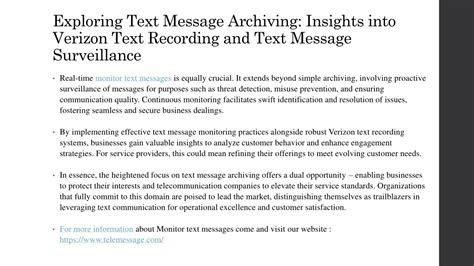 Ppt Exploring Text Message Archiving Insights Into Verizon Text