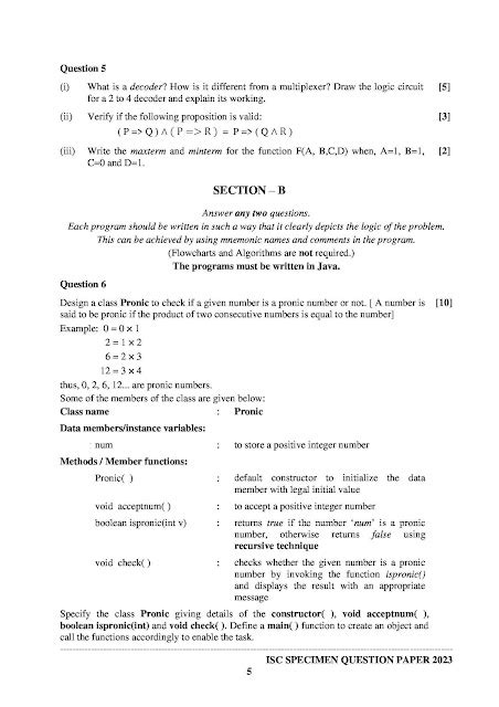 Isc Computer Solved Specimen Paper 2023 Sec A B C