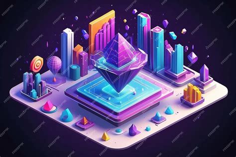 Premium Photo Data Visualization Concept 3d Isometric Vector Illustration