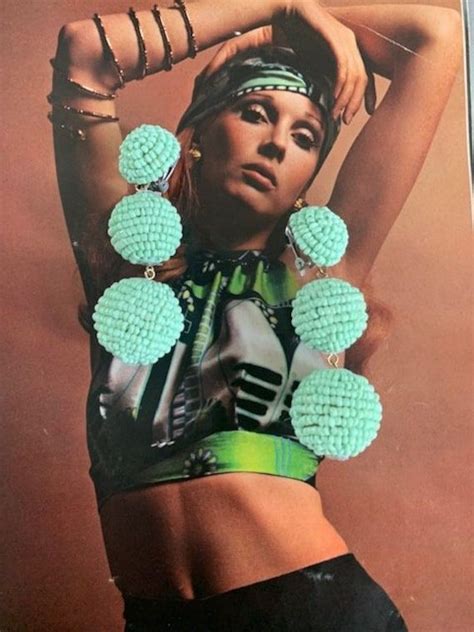 1960s Large Dangle Ball Seed Bead Earrings Twiggy Earrings 60s