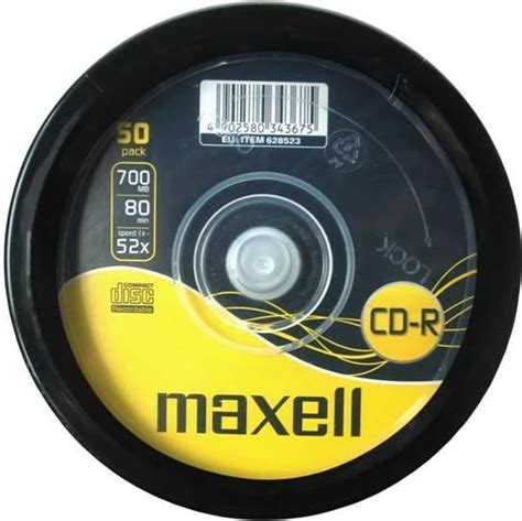 Cd R Maxell Max27051 700 Mb 52x 50 Copë Foleja