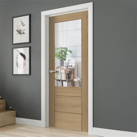 XL Joinery Palermo 2XG Pre Finished Oak 3 Panels 1 Lite Internal Clear