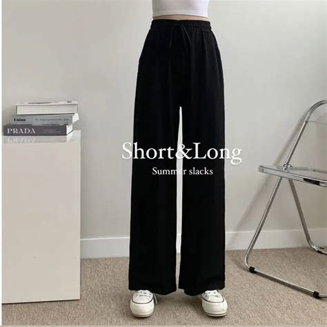 숏and롱대박편함 찰랑 골지 롱 와이드팬츠 키작녀 키큰녀 후들 냉장고바지 봄여름가을 빅사이즈 트레이닝 기장선택 미우블랑
