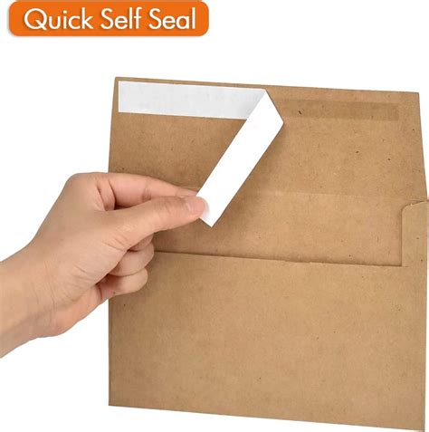 Pack Of 100 A7 Brown Kraft Paper Envelopes Self Seal Ideal For