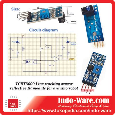Jual Tcrt5000 Line Tracking Sensor Reflective Ir Module For Arduino