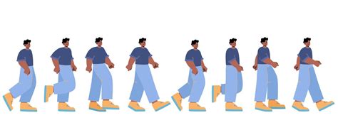 Man Walk Animation Sequence Frame For Game Sheet 13515246 Vector Art