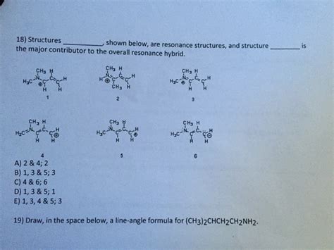 Solved Resonance Structures Multiple Choice