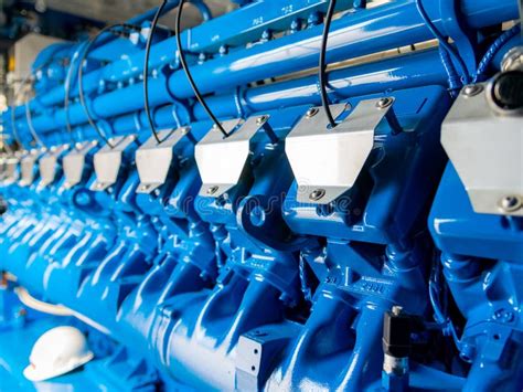 Engine Of Chp Unit Diesel And Gas Industrial Electric Generator Stock