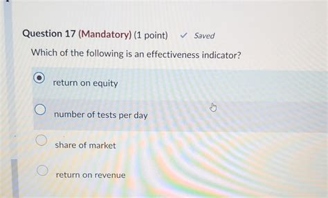 High Quality SOLUTION Question 17 (Mandatory) (1 ﻿point) ﻿SavedWhich of | Chegg.com