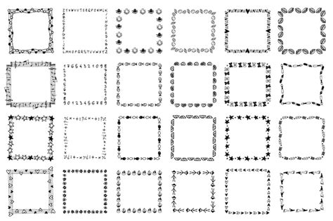 손으로 그린 낙서 프레임 컬렉션 조각 무료 벡터