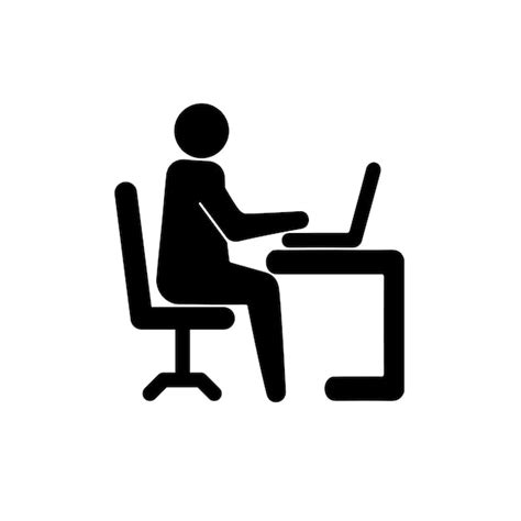 Icône De Vecteur De Travailleur De Bureau Isolé Sur Fond Blanc