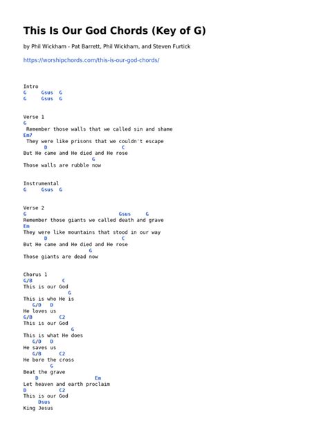 This Is Our God Chords Key G Acoustic Capo 5 Pdf