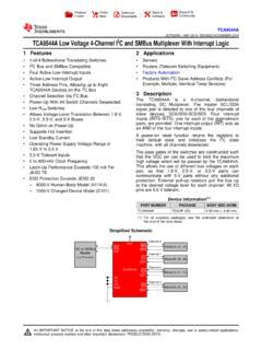 TCA A Channel I C And SMBus Multiplexer Tca A Channel I C And Smbus Multiplexer