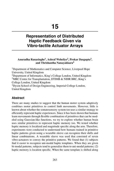 Pdf Representation Of Distributed Haptic Feedback Given Via Vibro