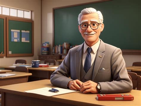 Premium Photo Old Man Teacher With Glasses And A Suit On Is In Front