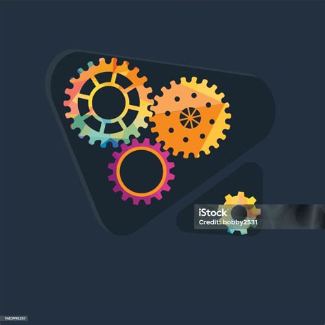 Abstrak Techno Gear Latar Belakang Dengan Geometris Warnawarni Roda