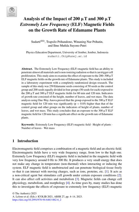 Pdf Analysis Of The Impact Of 200 µt And 300 µt Extremely Low Frequency Elf Magnetic Fields