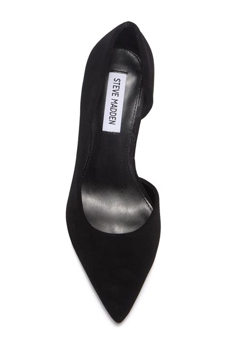 Steve Madden Flory Suede Kitten Heel Pump In Black Suede Black Lyst