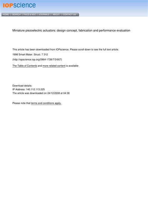 Pdf Miniature Piezoelectric Actuators Design Concept Fabrication