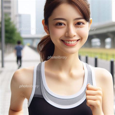 ジョギングする若い女性 生成AI素材 7497337 フォトライブラリー photolibrary