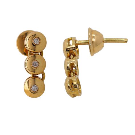 Brinco 3 Diamantes Em Ouro Amarelo