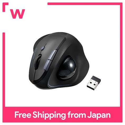 Sanwa Direct Trackball Ergonomic Mouse Quiet Wireless Bluetooth 2 4GHz