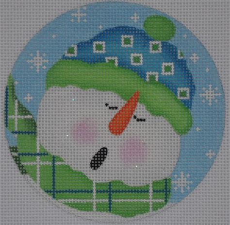 Caroling Snowman Ornament Needlepoint Christmas Needlepoint Patterns