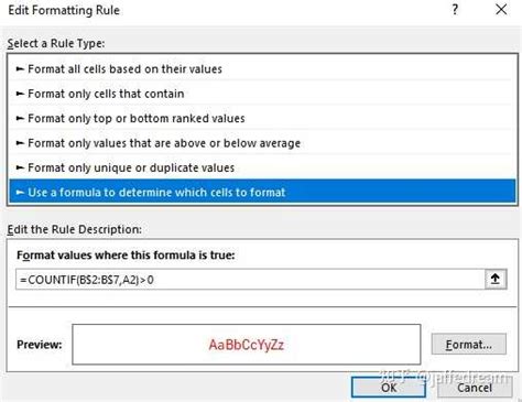 Excel，怎样在a列数据中找到b列数据的重复值并标记出来？（a列数据本身含有重复值，但不能去重） 知乎