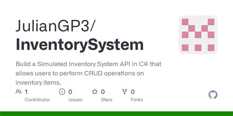 github juliangp3 inventorysystem build a simulated inventory system