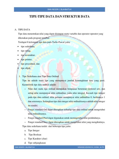 Tipe Data Pada Pascal Pdf