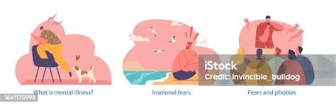 인간의 두려움을 가진 고립 된 요소 개를 두려워하는 남녀 캐릭터 대중 연설 수영 감정에 대한 스톡 벡터 아트 및 기타 이미지 감정 개 개과 Istock