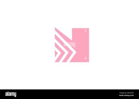 Pink Letter M Alphabet Logo Icon With Line Design Creative Geometric