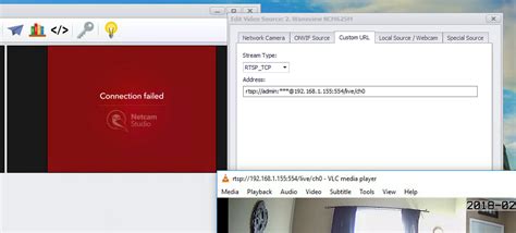 Error Connecting To Camera Rtsptcp Working Using Vlc And Ispy