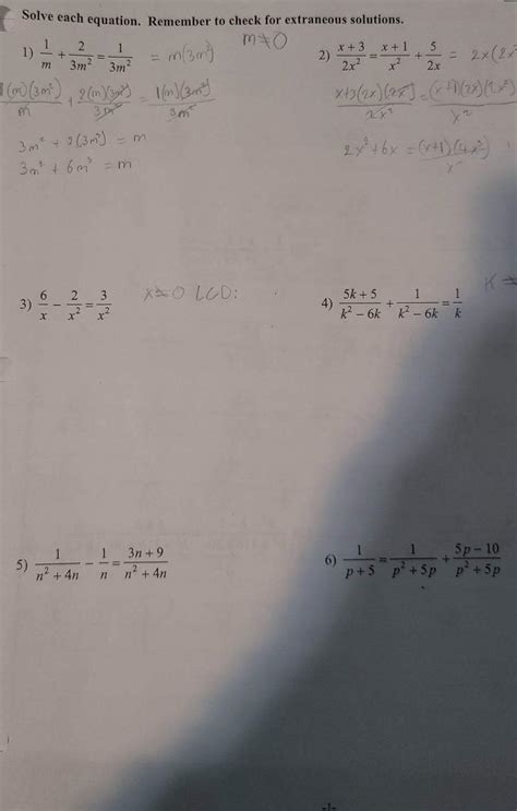 Solved Solve Each Equation Remember To Check For Extraneous