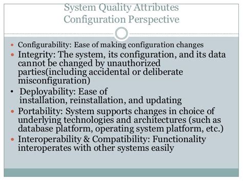 System Quality Attributes For Software Architecture