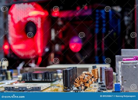 A Mainboard Main Board Cpu Motherboard Logic Board System Board Or Mobo Board Close Up Of