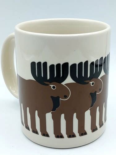 Vintage Taylor And Ng Moose Herd Ceramic Brownbeige 10 Floz Coffee Mug
