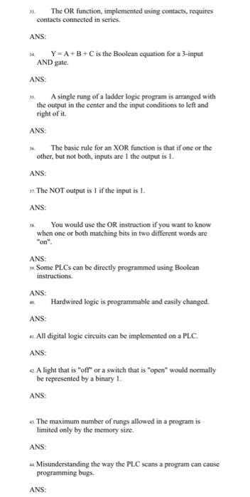 Solved The Or Function Implemented Using Contacts Requires