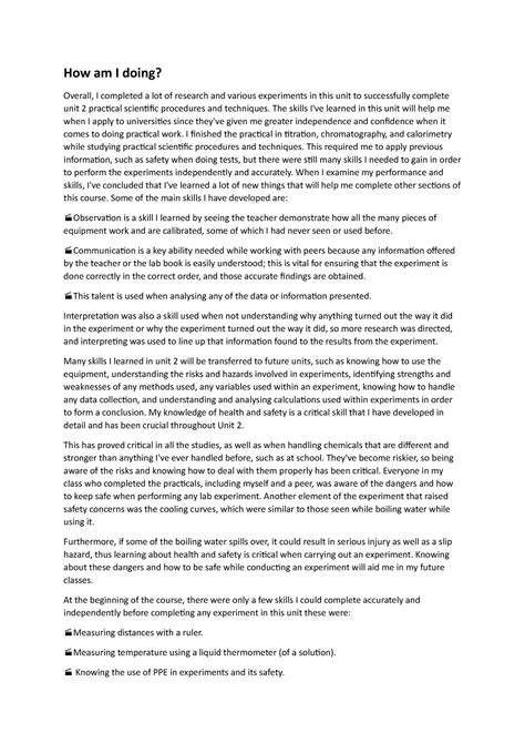 Btec Applied Science Extended Diploma Level 3 Assignment 2d How Am I