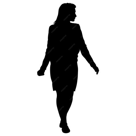 Premium Vector Black Silhouette Woman Standing People On White Background