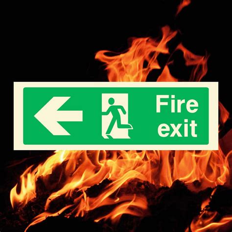 Fire Exit Left Arrow Sign