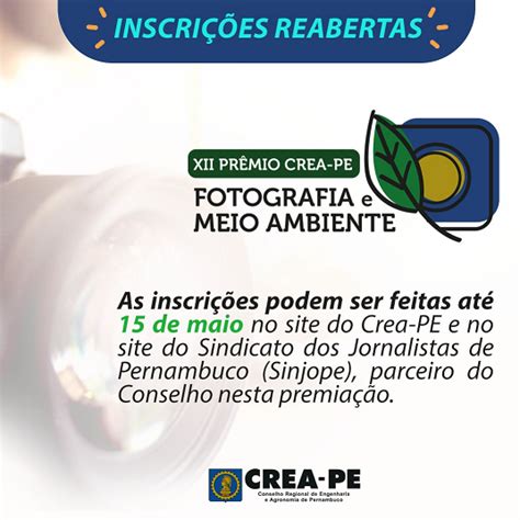 Crea Pe Reabre Inscrições Para O Xii Prêmio Crea Pe De Fotografia E