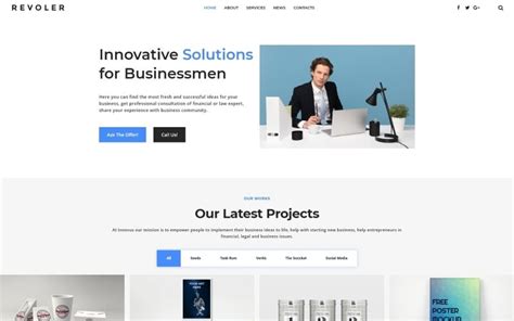Revoler Business Multipurpose Minimal Wordpress Elementor Theme