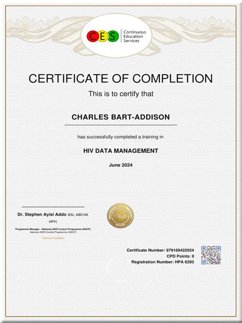 Hiv Data Management Training Certificate Pdf