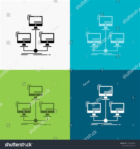 database distributed connection network computer icon stock vector
