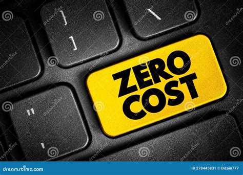Zero Cost Text Button On Keyboard Concept Background Stock Image