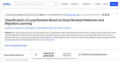 Classification Of Lung Nodules Based On Deep Residual Networks And